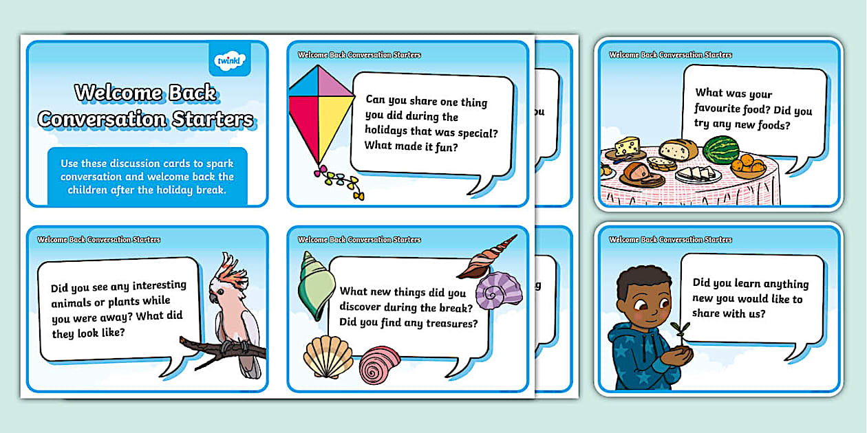 Welcome Back Conversation Starters (teacher made) - Twinkl