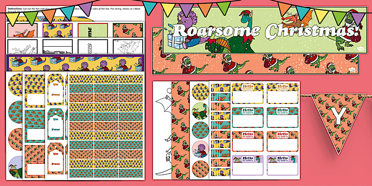 Christmas Dinosaur Printable Party Pack | Twinkl Party