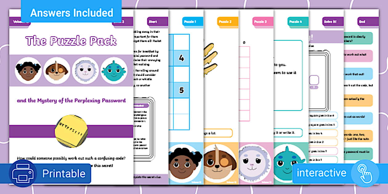 Puzzle Pack - Volume 12 - Kids Logic Puzzles – Twinkl - L2