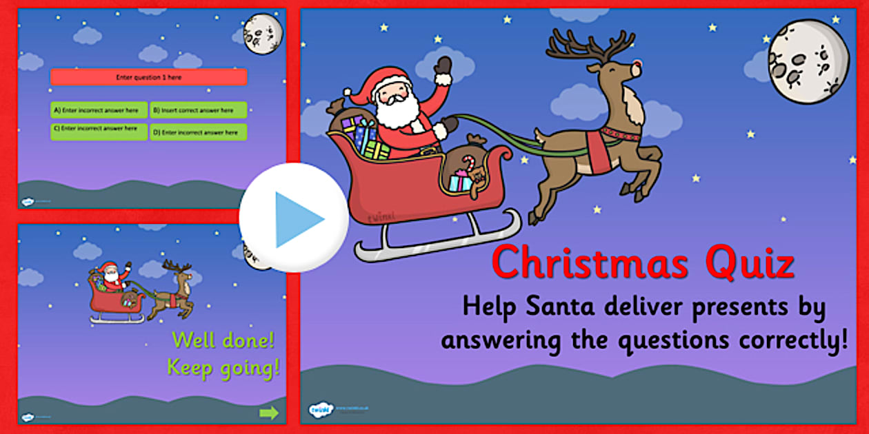Twinkl x ClassPoint - Editable Christmas Quiz PowerPoint