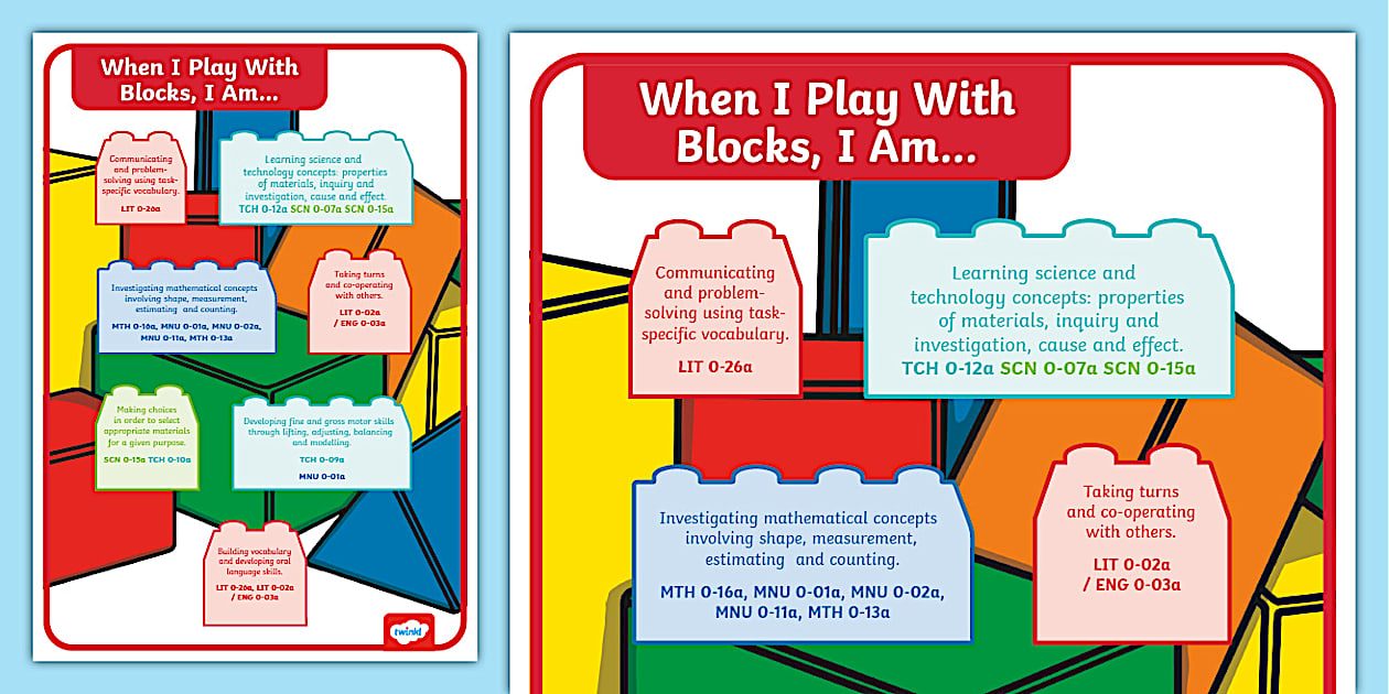 When I Play With Blocks Display Poster ELC (teacher made)