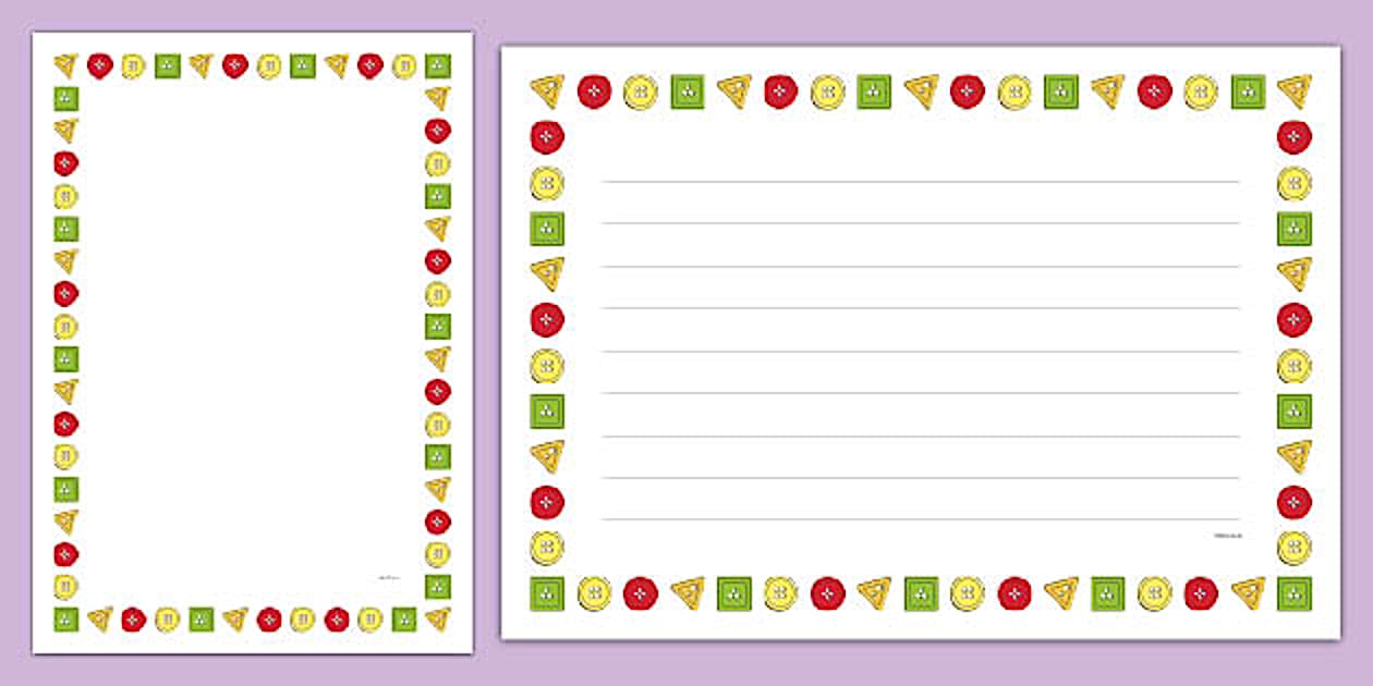 Button Page Borders (teacher made) - Twinkl
