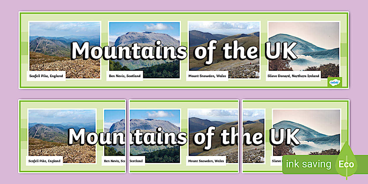 UK Mountains Photo Display Banner (Teacher-Made) - Twinkl