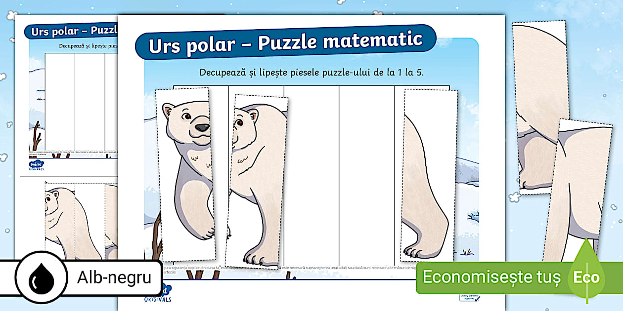 Curiosul urs polar – Puzzle matematic 1-5