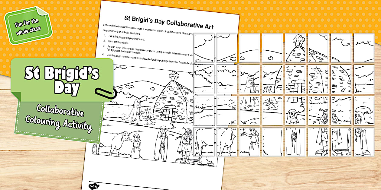 * NEW * St Brigid's Day Collaborative Colouring Sheets