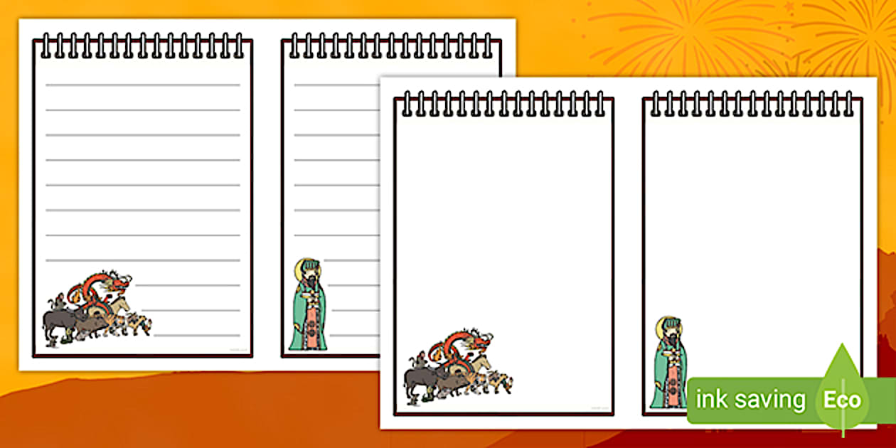 Chinese New Year Story Race Writing Notepad - Twinkl