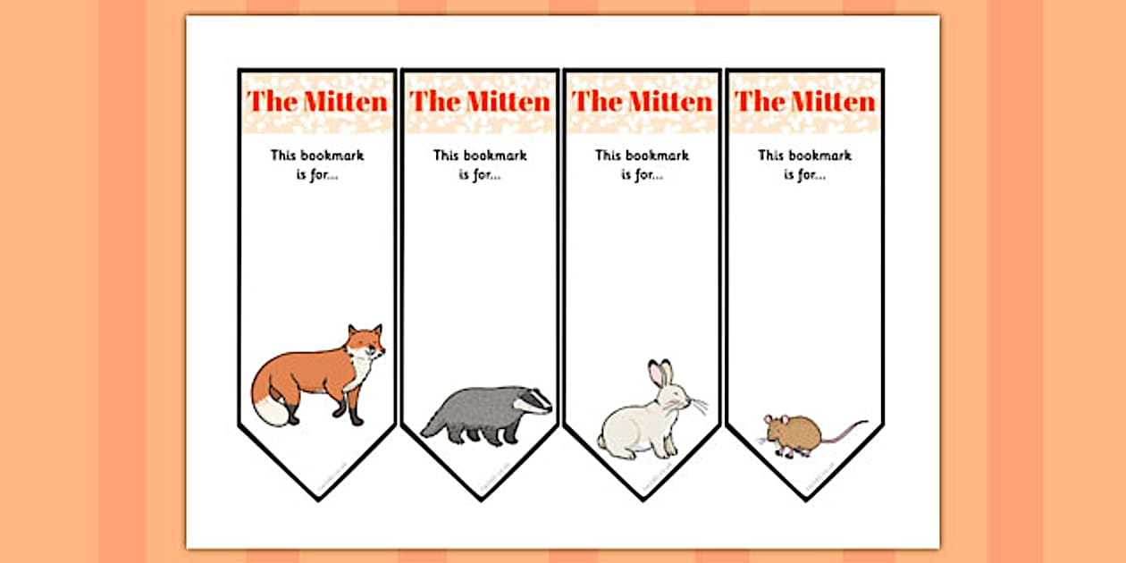 The Mitten Editable Bookmarks (teacher made) - Twinkl