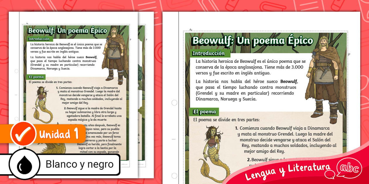 Beowulf | Épica | Lengua y Literatura | Fichas por Niveles