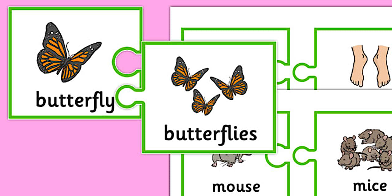 Irregular Plurals Jigsaws (teacher made) - Twinkl