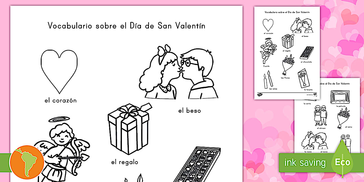 Hojas para colorear: Día de San Valentín (professor feito)