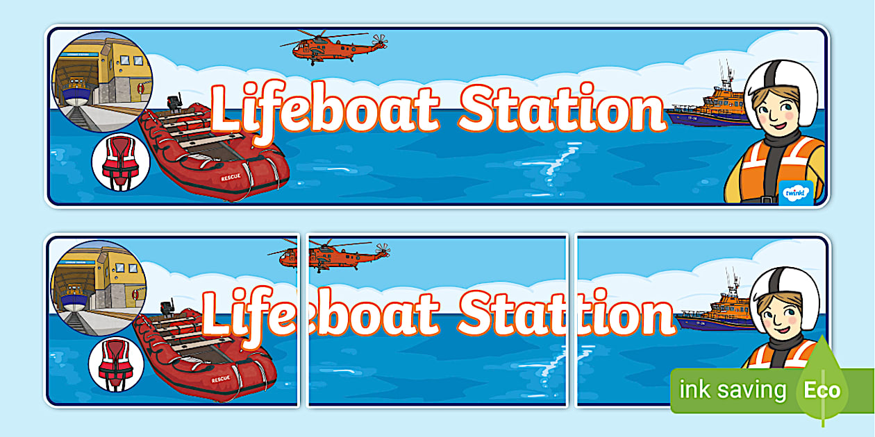 Lifeboat Station Display Banner (Teacher-Made) - Twinkl