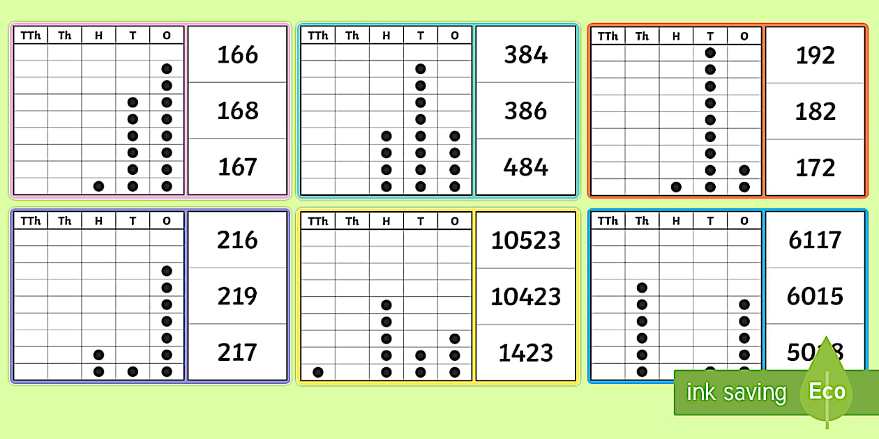 Black and White KS2 Place Value Peg Board Activity - Twinkl