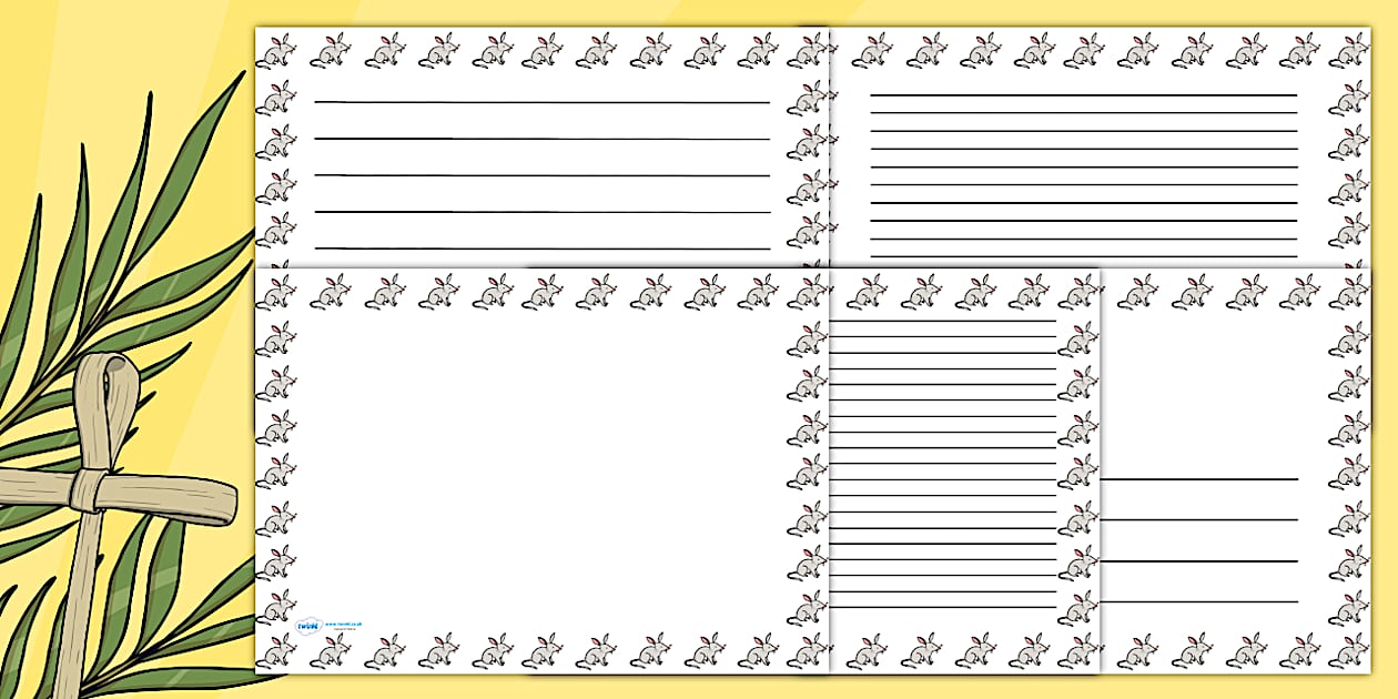 Editable Easter Bilby Landscape Page Borders - Twinkl
