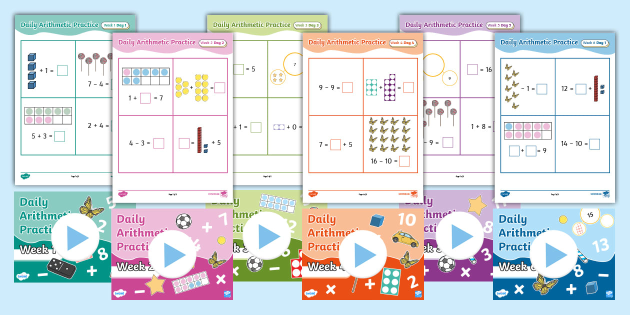 👉 Year 1 Daily Arithmetic Practice - Ten Minute Maths Workout