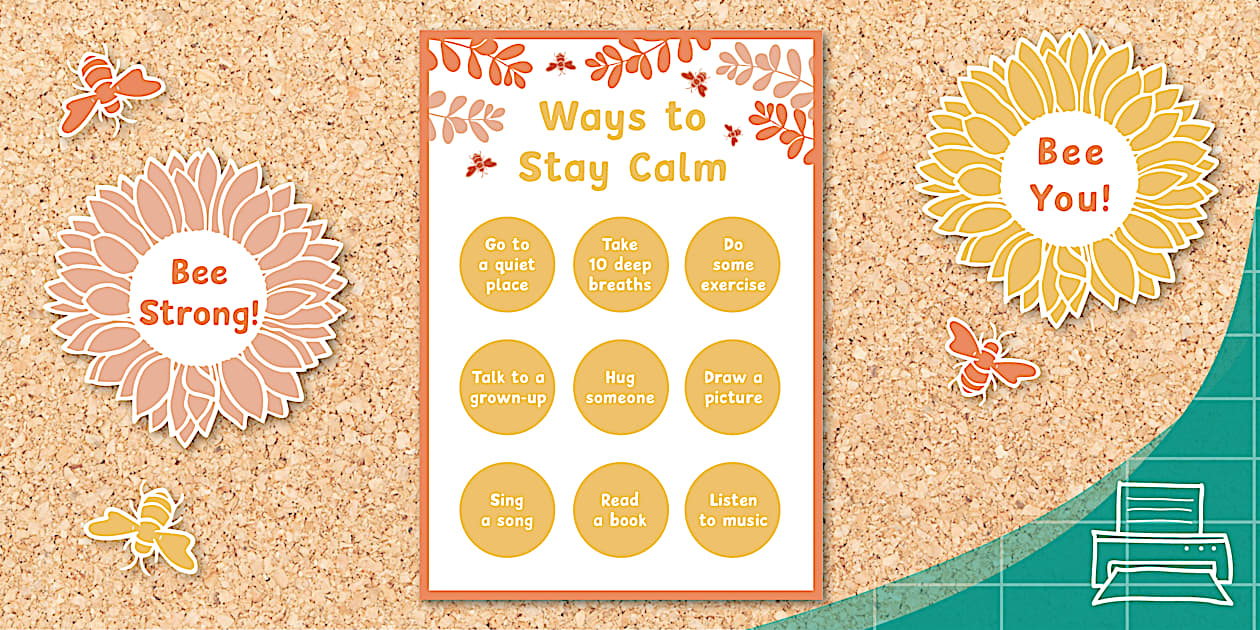 Ways To Stay Calm Poster | Wellbeing Classroom Display