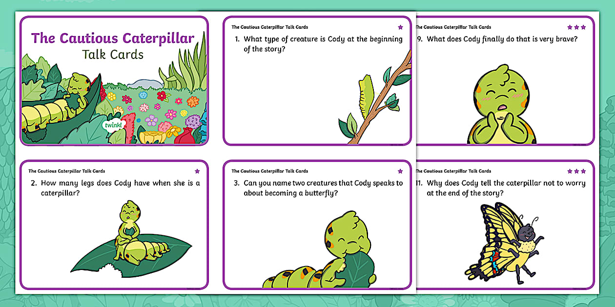 Editable The Cautious Caterpillar Differentiated Talk Cards