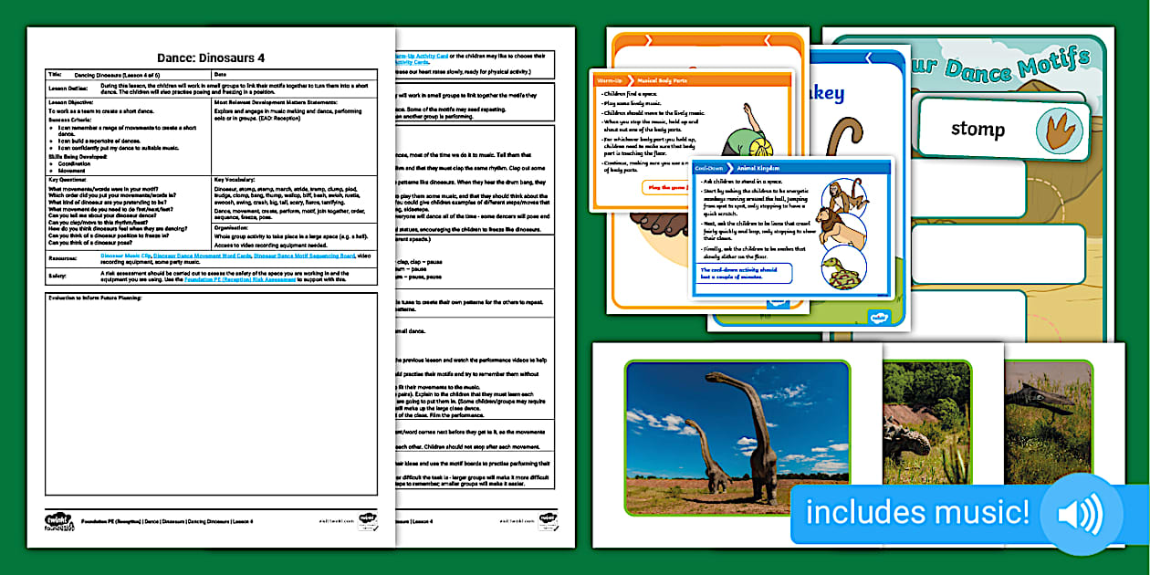 EYFS PE Dance Dinosaurs Lesson 4: Dancing Dinosaur - Twinkl