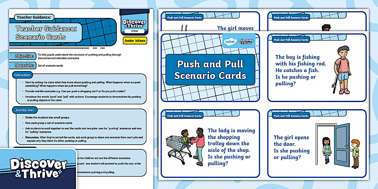 Push and Pull Scenario Cards (teacher made) - Twinkl