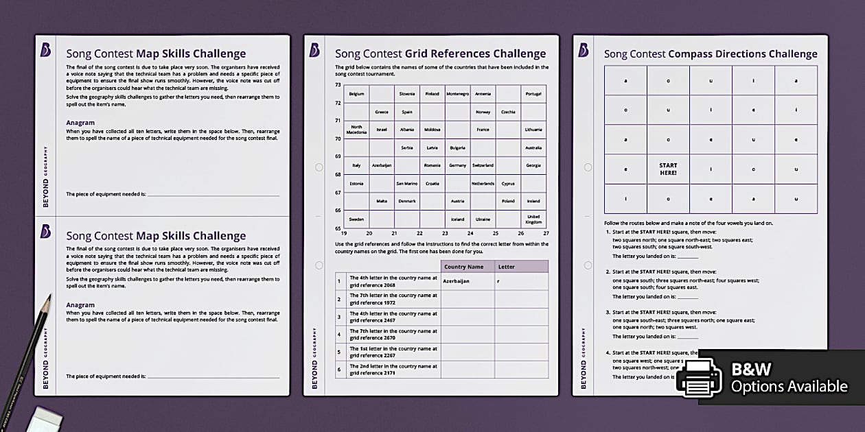 Song Contest Map Skills Challenge (teacher made) - Twinkl