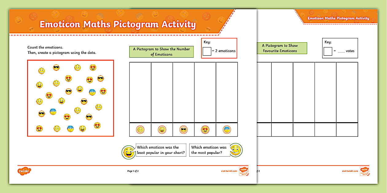 👉 Emoticon Maths Pictogram Activity (Teacher-Made)