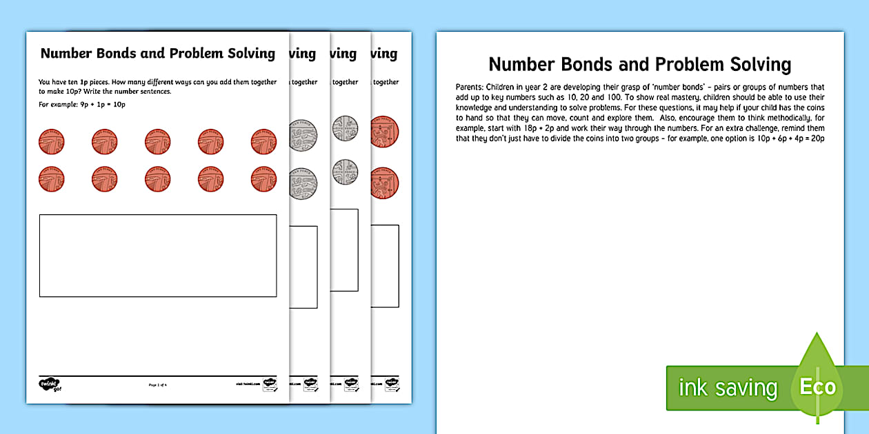 Year 2 Maths Number Bonds and Problem-Solving Using Money