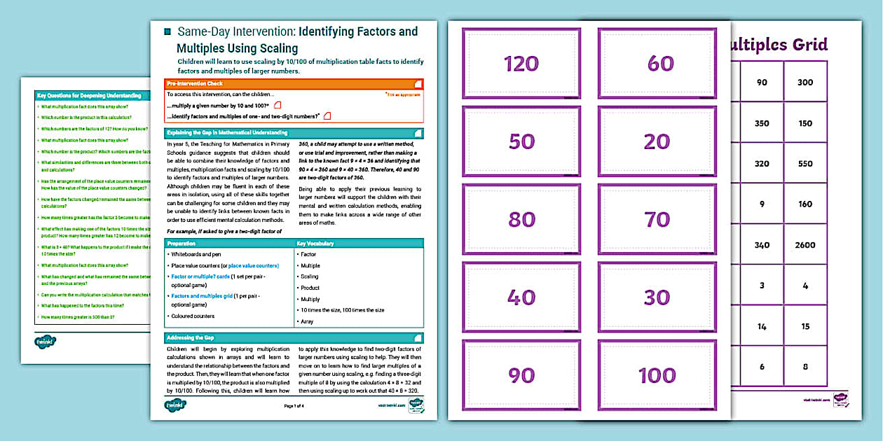 👉 Y5 Intervention: Factors and Multiples Using Scaling