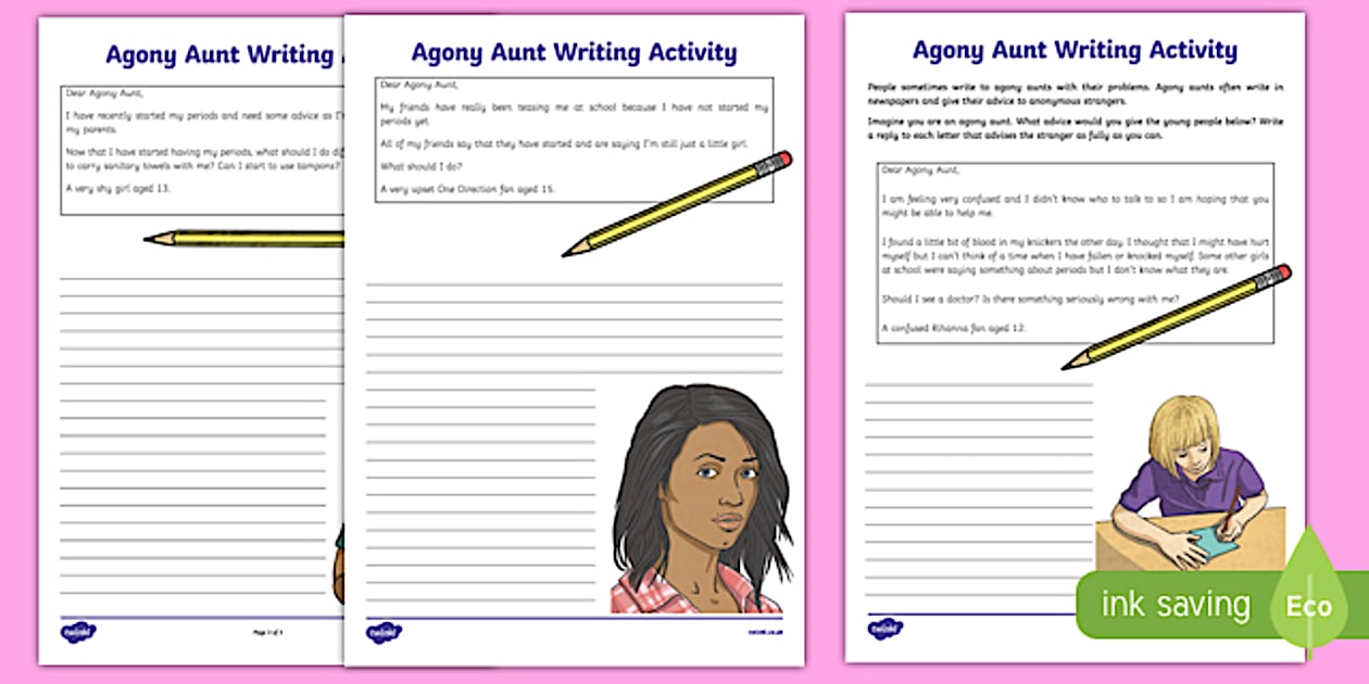 Sex and Relationships Education (Menstruation): Agony Aunt Writing ...