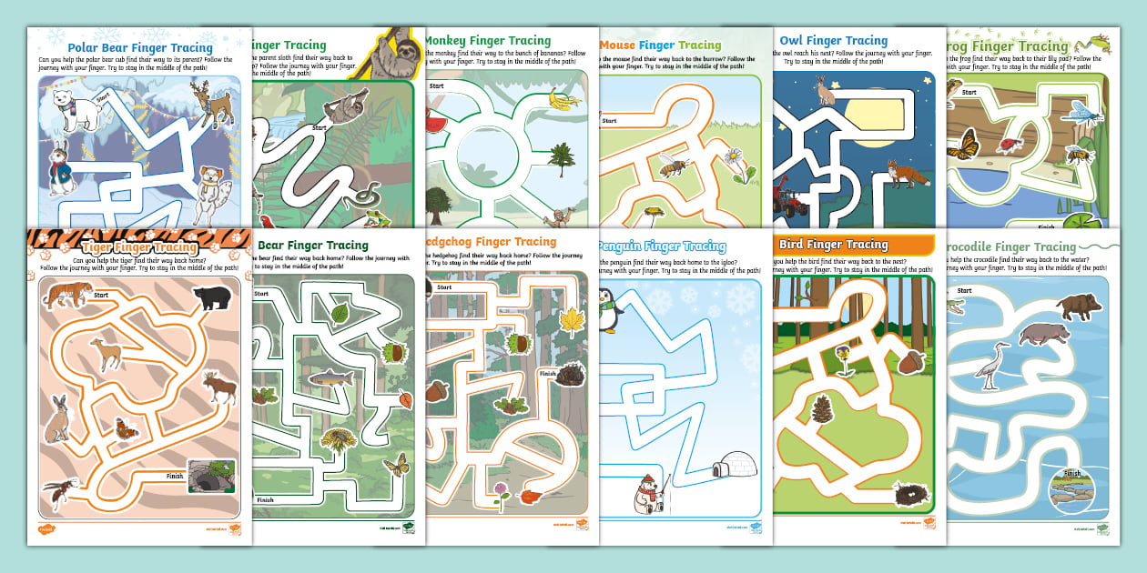 Animal Finger Tracing Activity Pack (teacher made) - Twinkl