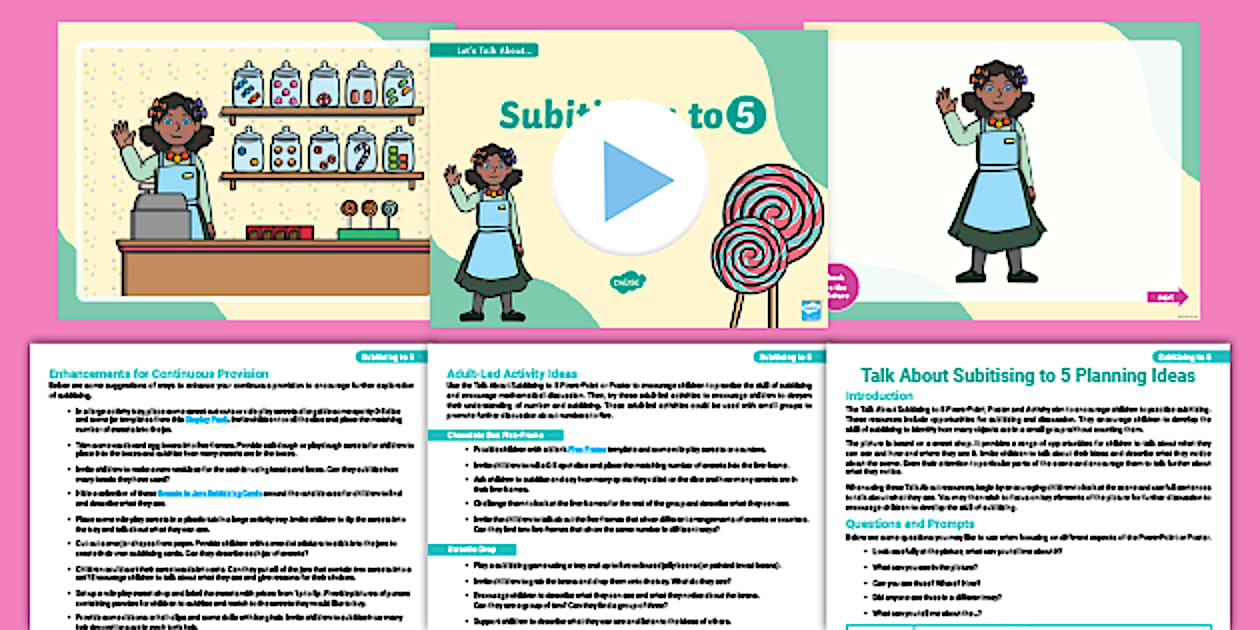👉 Talk About Subitising to 5 Maths PowerPoint and Planning Ideas