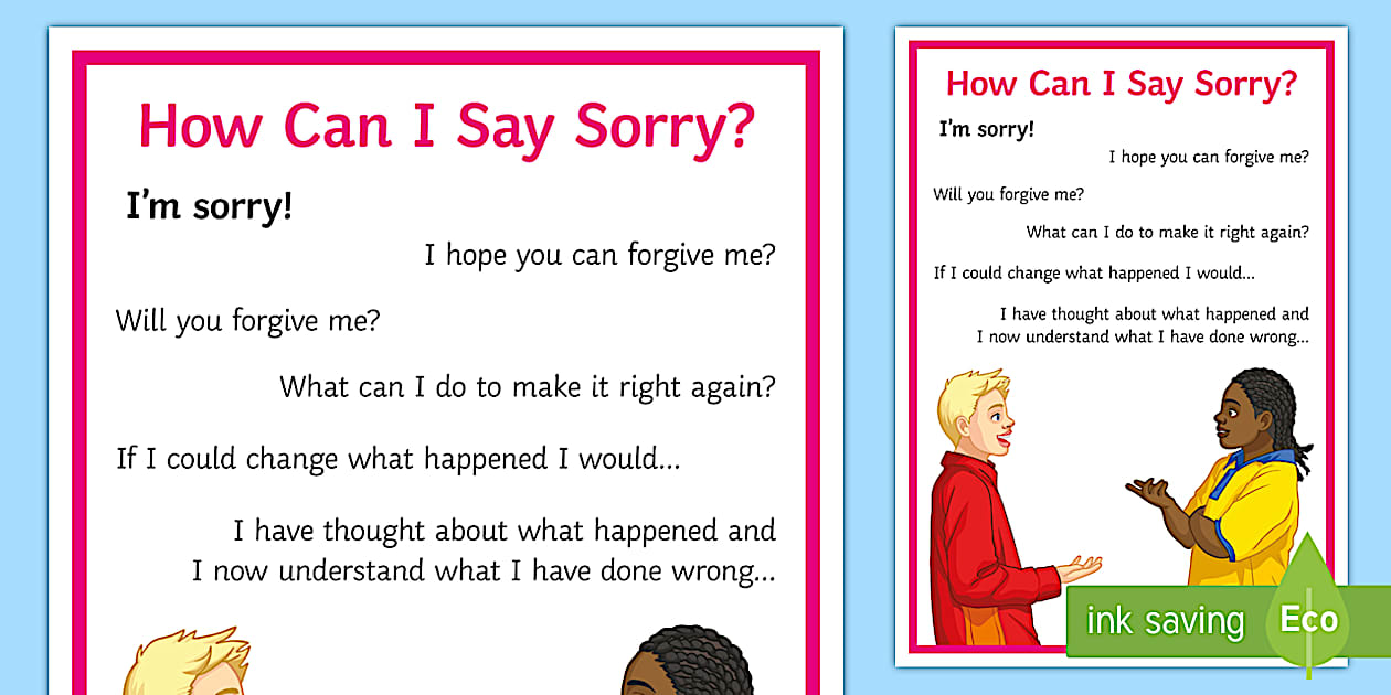 How Can I Say I Am Sorry? A4 Display Poster - Twinkl