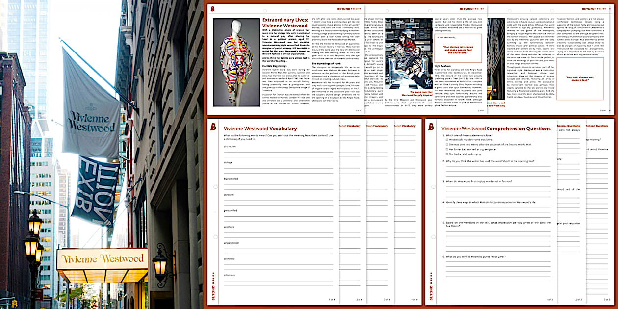 Extraordinary Lives: Vivienne Westwood Reading Comprehension