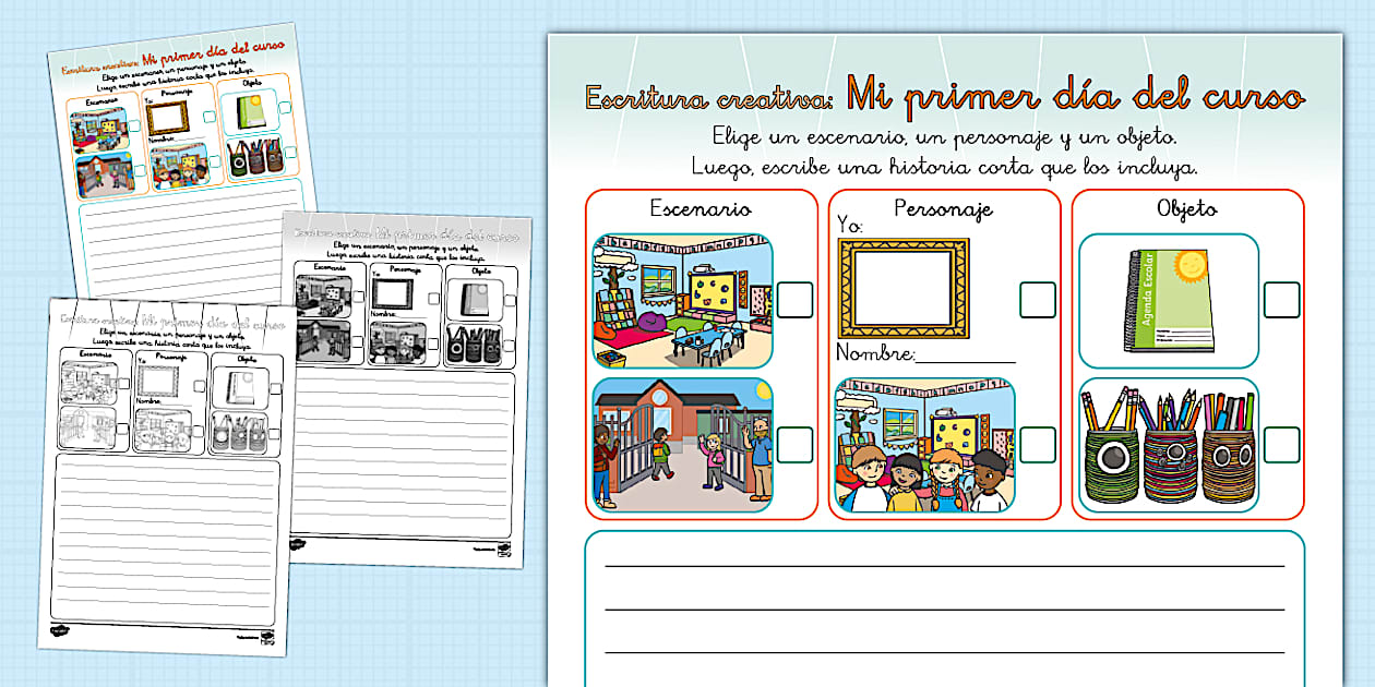 Ficha de actividad: Escritura creativa - Mi primer día del curso