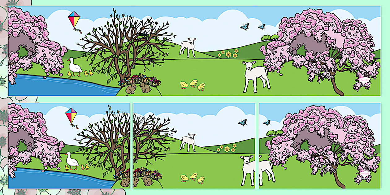 Small World Background (Spring) (teacher made) - Twinkl