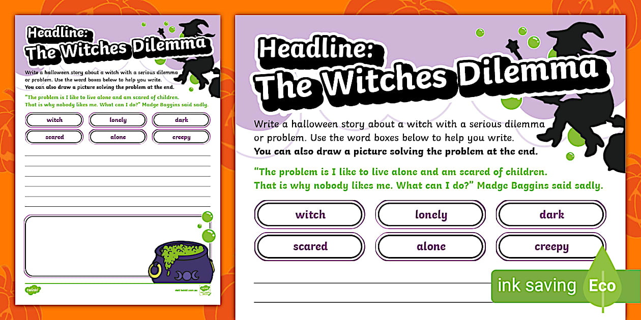 Halloween Writing Task - The Witches Dilemma (teacher made)