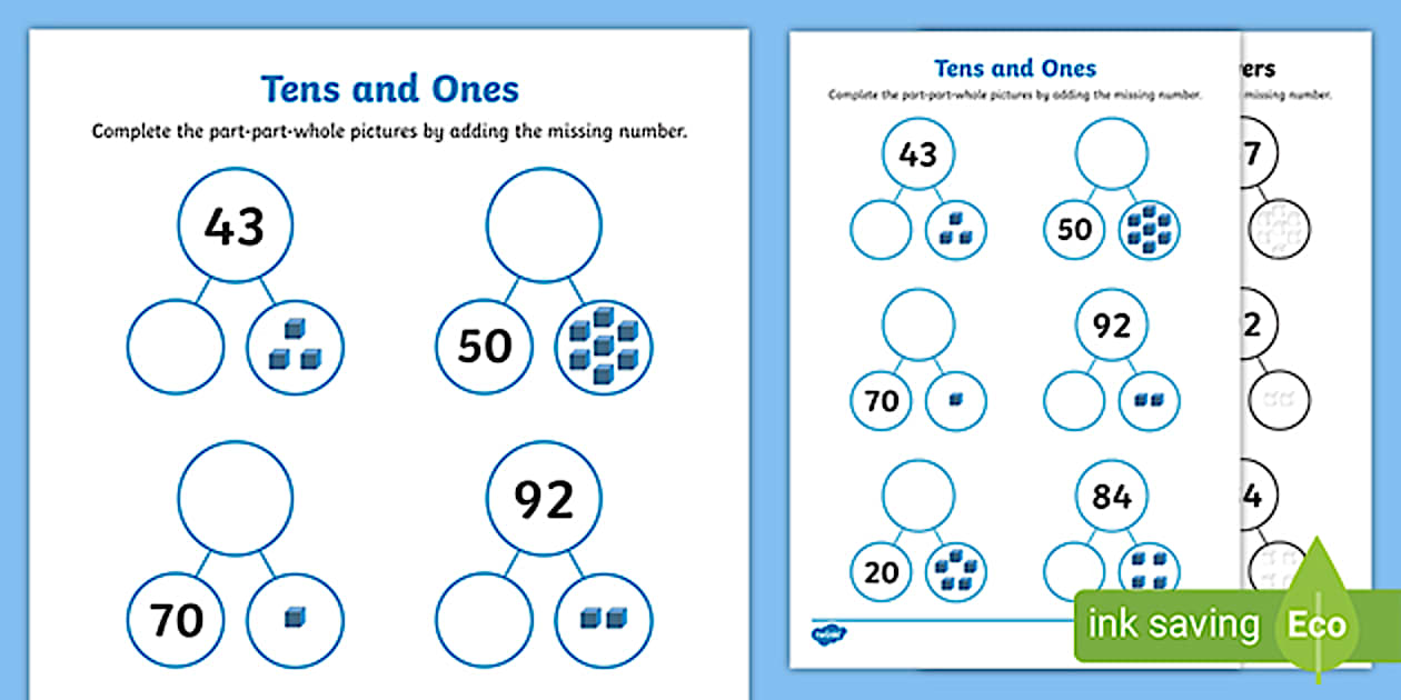 Editable Tens and Ones Worksheet - Twinkl