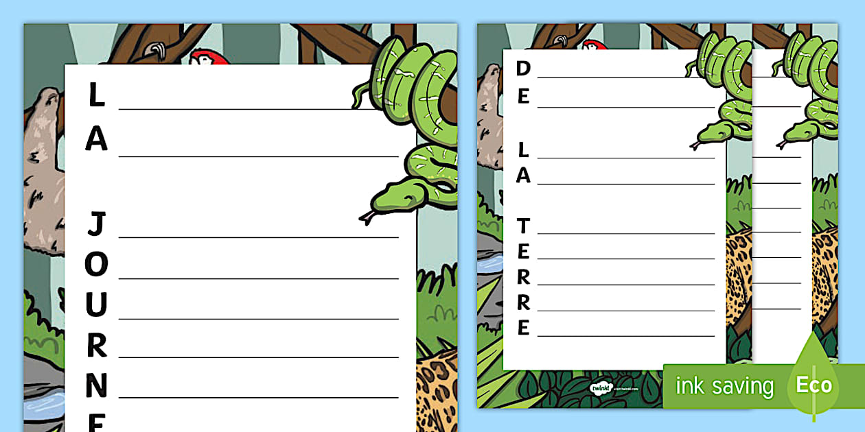 Acrostiche : la journée de la Terre (teacher made) - Twinkl