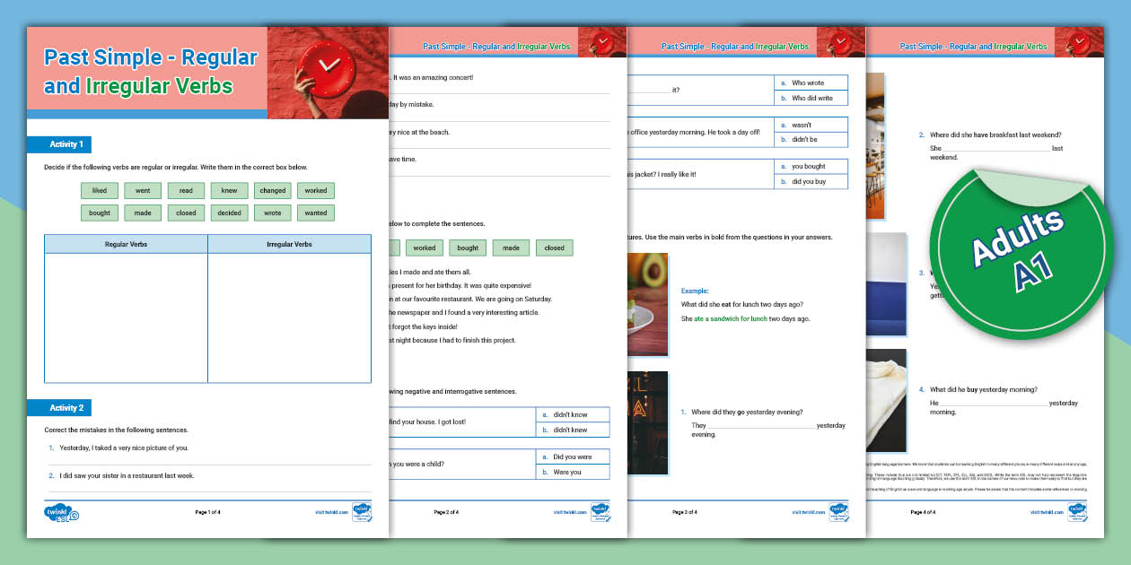 ESL Past Simple (teacher made) - Twinkl