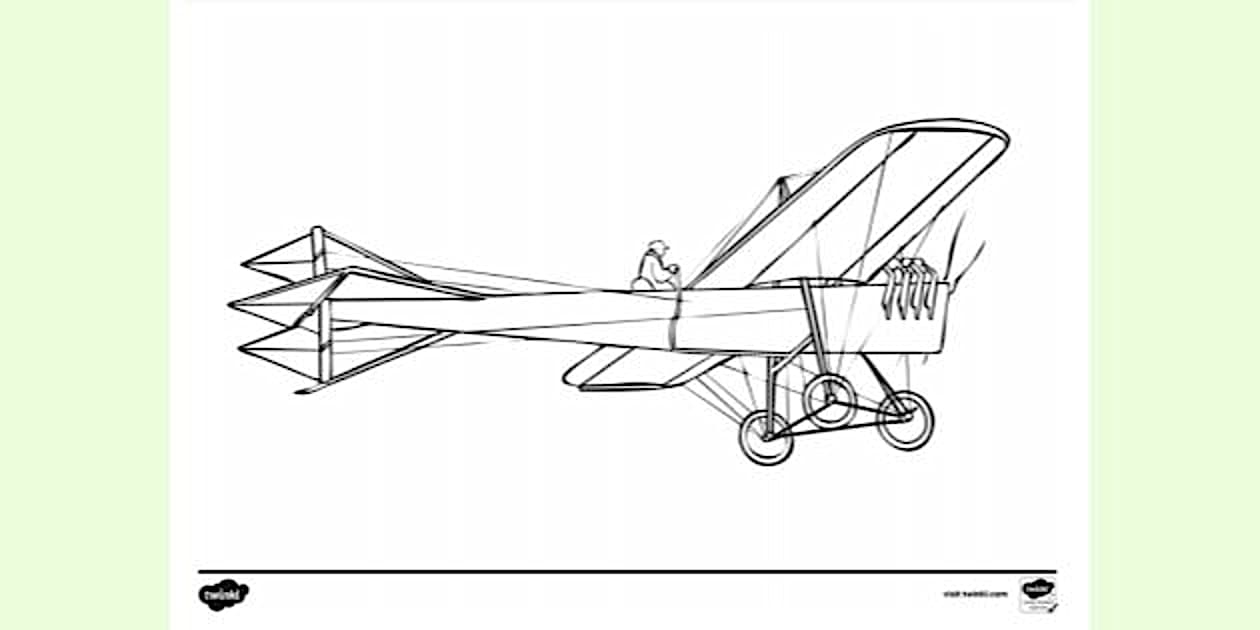 Ferguson's Monoplane Colouring Sheet (teacher made) - Twinkl