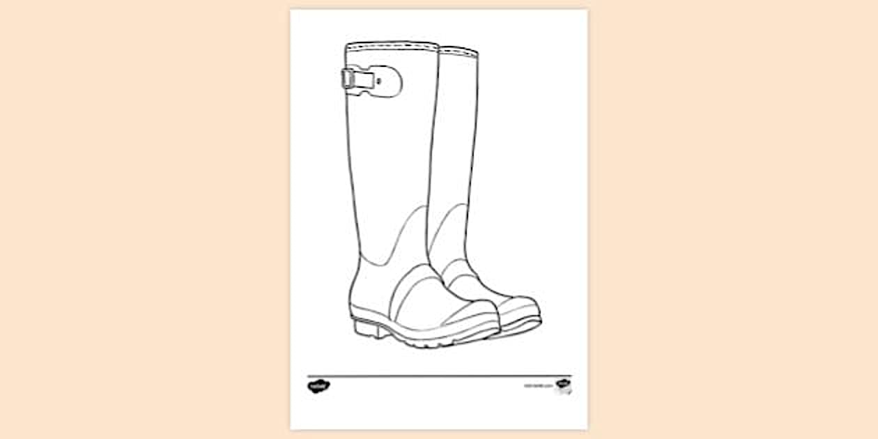 Wellies Colouring Sheet | Colouring Sheets - Twinkl