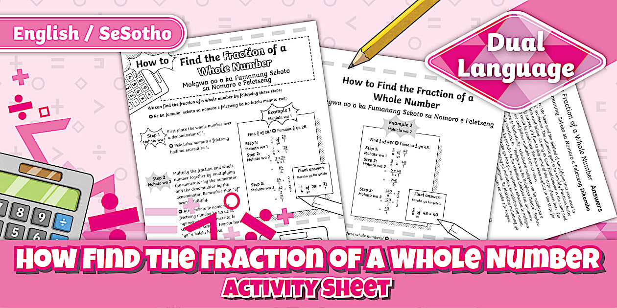 How to Find the Fraction of a Whole Number - Activity Sheet