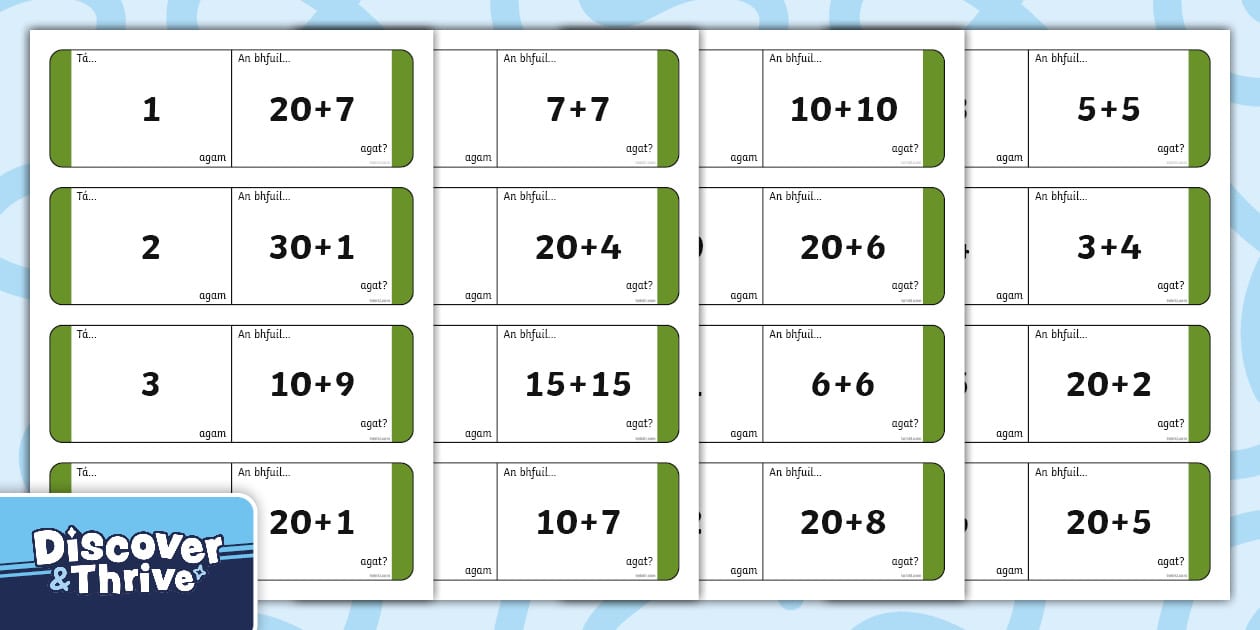 Gaeilge loop cards mata (teacher made) - Twinkl