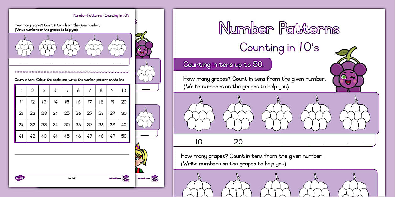 Grade 1 Maths: Number Patterns: 10's to 50 - Twinkl
