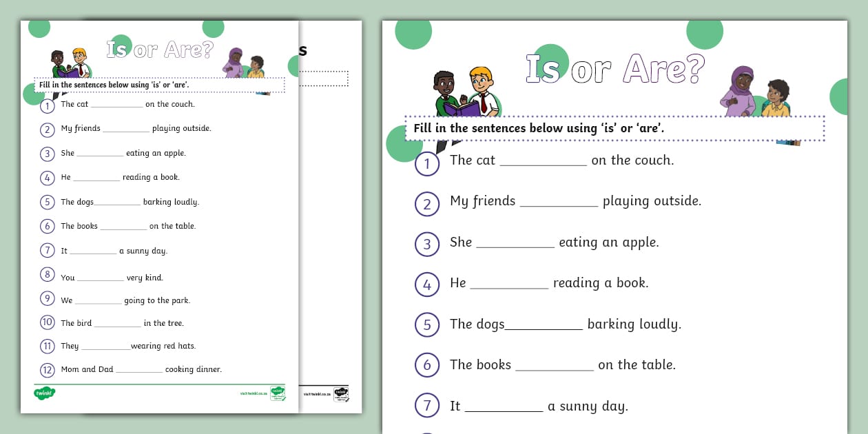 * NEW * Is or Are? Worksheet (teacher made) - Twinkl
