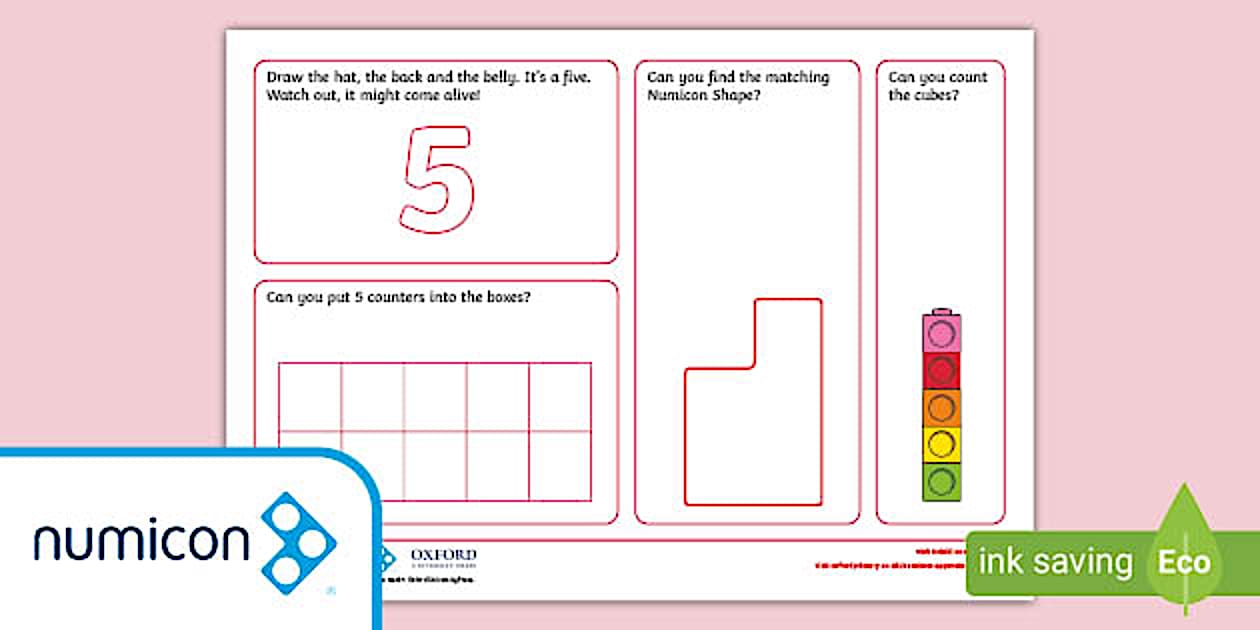 Editable All About Number 5 Activity Mat with Numicon Shapes