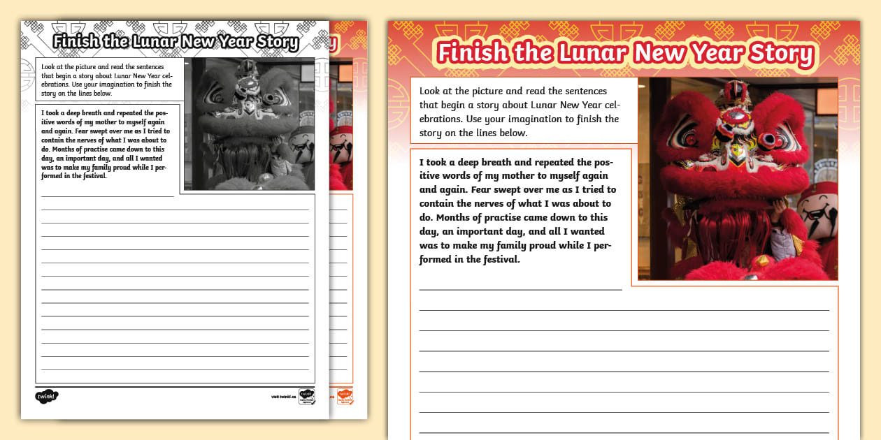 Finish the Lunar New Year Story Writing Template - Twinkl