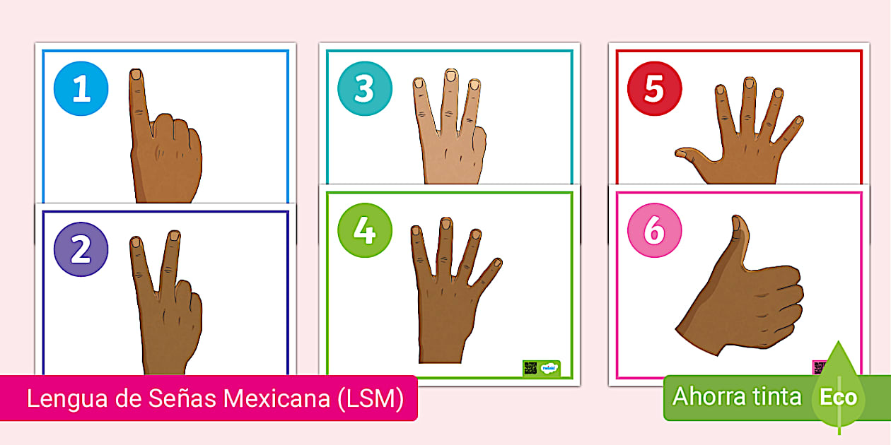 Carteles: Números del 1 al 10 en LSM (teacher made)