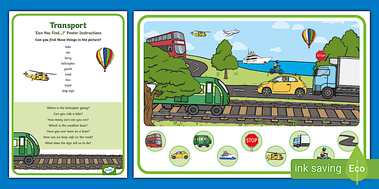 Transport Can you Find...? Poster and Prompt Card Pack