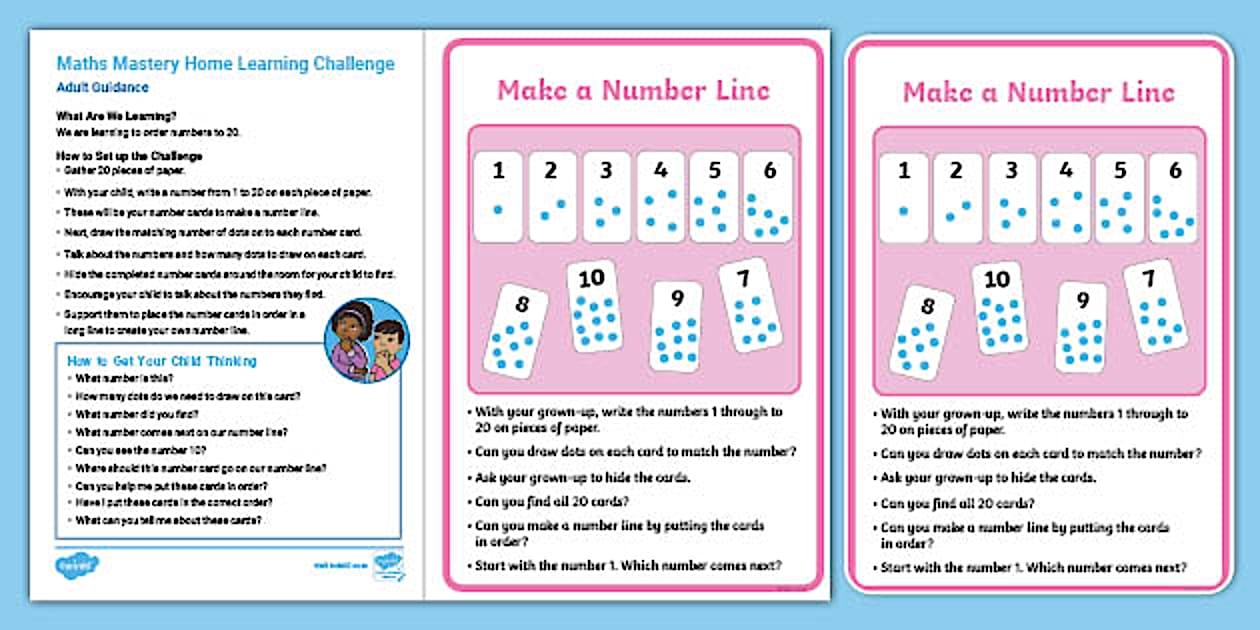 👉 EYFS Maths Mastery Ordering Numbers Home Learning Challenge: Make a ...