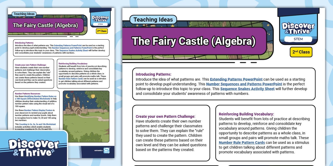 The Fairy Castle (Algebra) Teaching Ideas 2nd class - Twinkl