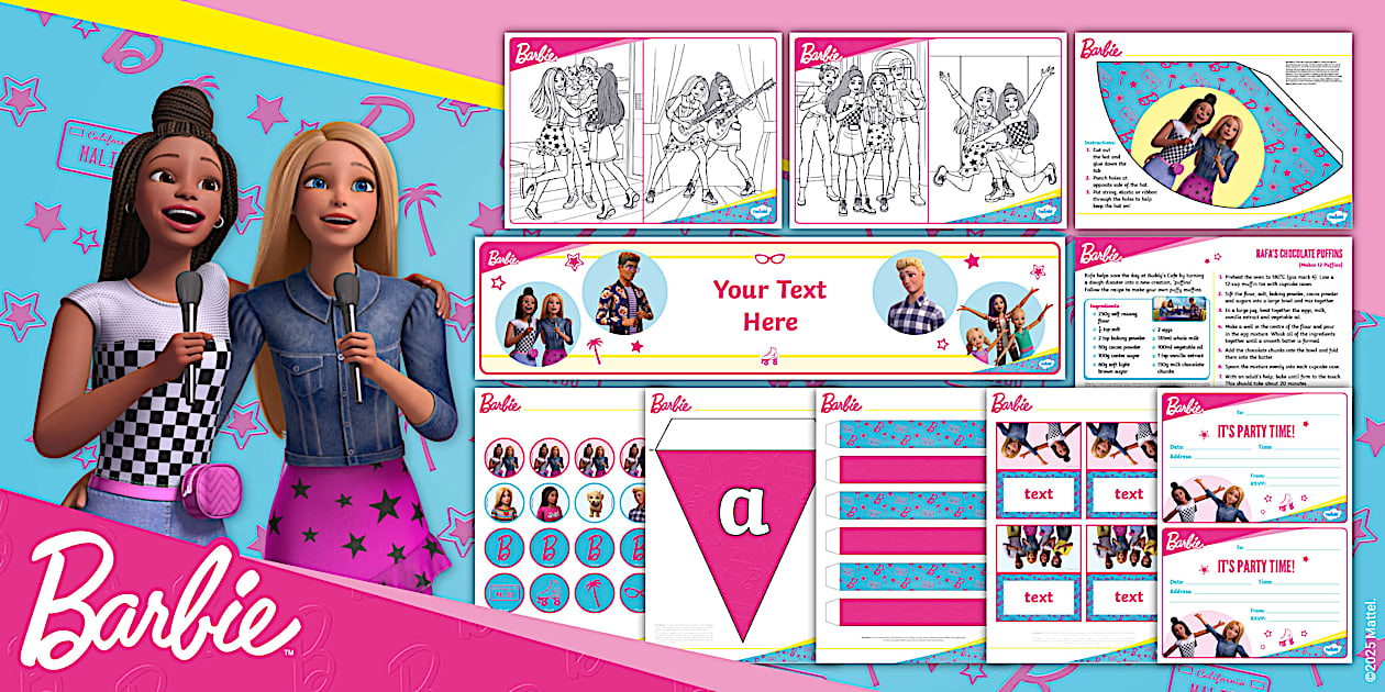 Barbie Party Decorations - Editable Party Pack | Mattel